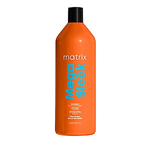 Matrix Mega Sleek Shampoo| Smoothing, Anti-Frizz, Detangling | For Dry, Damaged & Frizzy Hair | Salon Professional Shampoo | With Shea Butter | Vegan