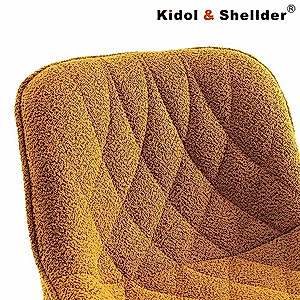 Kidol & Shellder Bar Stools Barstools for Kitchen Island Counter Stools Swivel Height Bar Stool Bar Chair Adjustable Soft Thicked Teddy Velvet 3 Mins Quick Assembly Lold up to 300 lbs(1 Piece,Yellow)