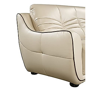 Blackjack Furniture Radford Leather Air/Match Upholstered Modern Living Room Sofa, Beige