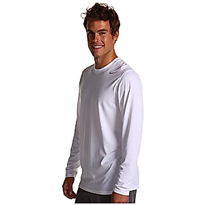 Nike Mens Legend Poly Long Sleeve Dri-Fit Training Shirt White/Carbon Heather 377780-100 Size X-Large