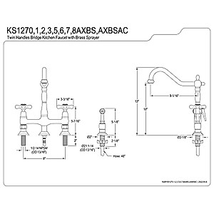 Kingston Brass KS127AXBSAC Heritage Bridge Kitchen Faucet, Antique Copper, 11.19 x 8.56 x 13.13