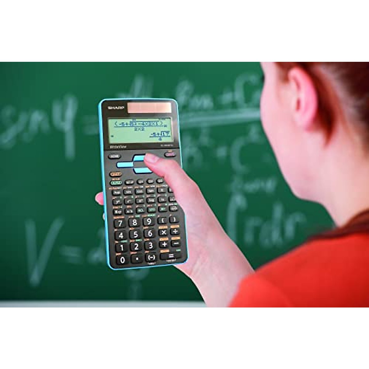 Sharp Calculators EL-W535TGBBL 16-Digit Scientific Calculator with WriteView, 4 Line Display, Battery and Solar Hybrid Powered LCD Display, Black & Blue, Black, Blue, 6.4" x 3.1" x 0.6" x 6.4"