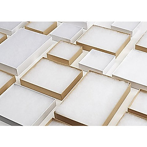 MESHA Cardboard Paper Box for Jewelry and Gift 8x5.5x1.25 Inch Thick White Paper Box With Cotton Lining (Brown-10Pcs)