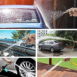 Garden Hose Sprayer, NORSMIC Garden Hose Nozzle Heavy Duty,Various Adjustable Flow Patterns, Water Hose Nozzle for Plant and Lawn Watering/Pet Bathing/Car Washing,High Pressure,Pure Metal