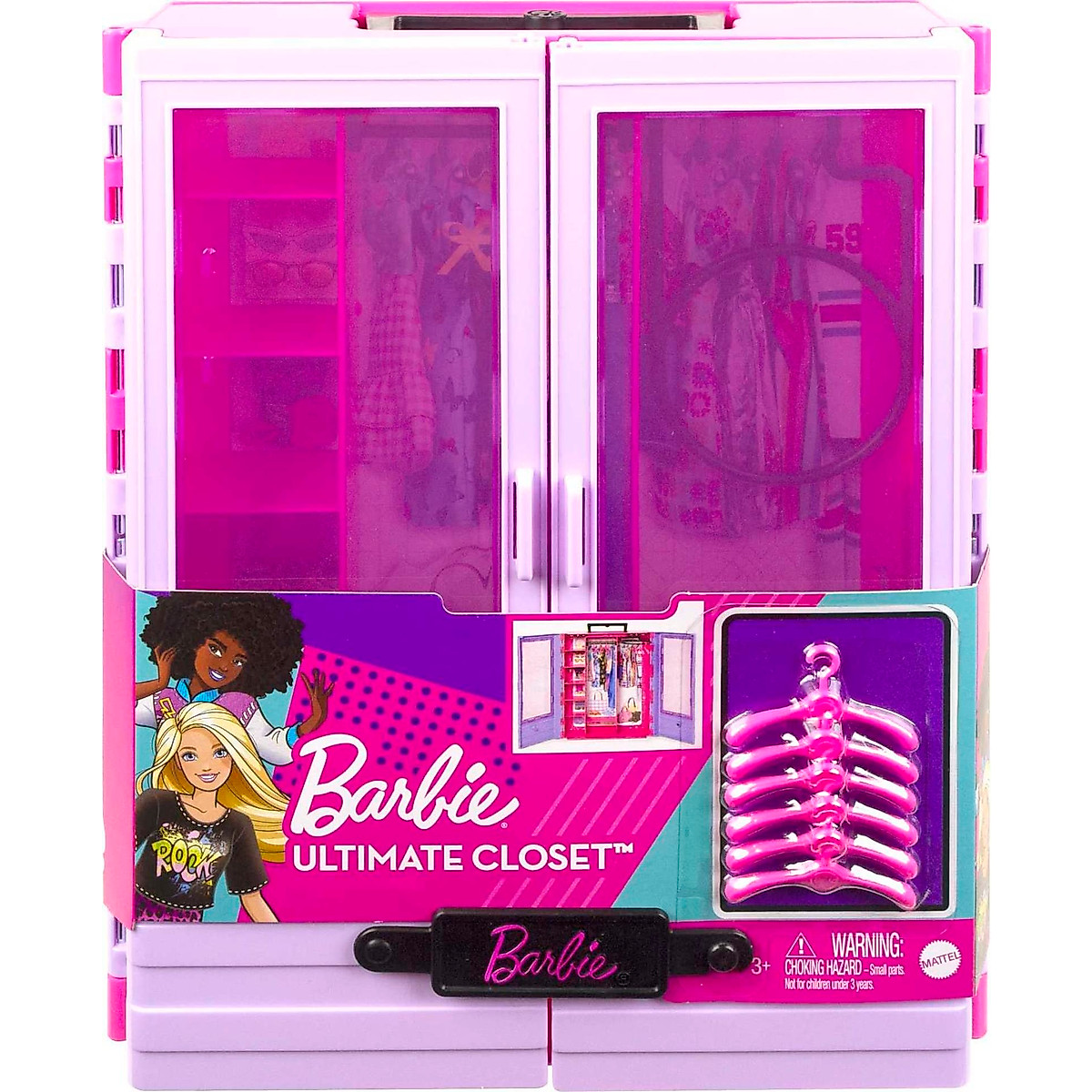 Barbie Fashionistas Playset, Ultimate Closet with 6 Hangers and ...