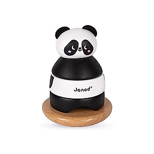 Janod Wood Panda Stacker & Roly-Poly Rocker – Ages 12+ Months - J08188