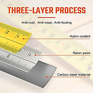 VANQUISH Heavy-Duty Tap Measure 25'/7.5m x 1"/25mm Easy Read Measuring Tape (4036)