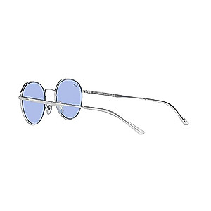 Ray-Ban RB3681 Round Sunglasses, Silver/Blue, 50 mm