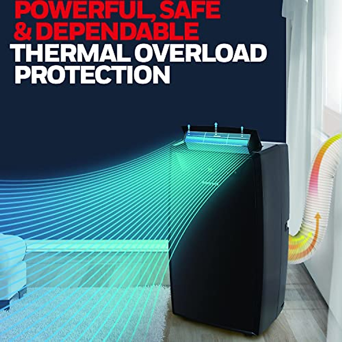 Honeywell 14,000 BTU / 53 Pint Portable Air Conditioner and Dehumidifier, Cools Rooms Up to 700 Sq. Ft, with Fan, Drain Pan, and Insulation Tape, (Black)