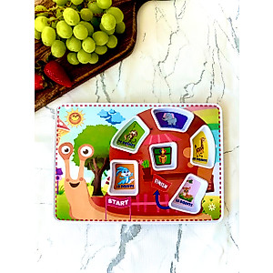 K'ONIJO Kids Divided Plate. Fun Game Tray With 5 Food Portions & 1 Extra for Surprise. Compatible With Picky Eater Toddler. Eat, Play, Win (Joy)