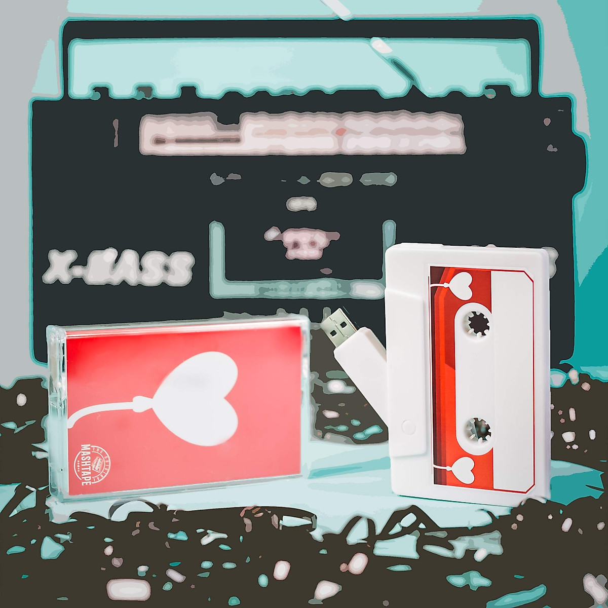 The Original MASHTAPE--Heart Balloon Design for Loved One, 8GB USB Cassette Flash Drive