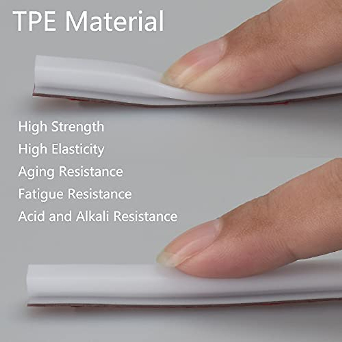 GANGDISE White Door Weather Stripping, Waterproof Self-adhisive Rubber Seal Strip for Doors and Windows Soundproof Insulation 19.68 Feet