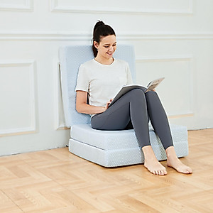 Hush Hutting Folding Mattress, 4 inch Memory Form Portable Trifold Mattress Topper with Washable Cover, Non-Slip Bottom Camping Guest Bed, Play Mat, Single Size - 75"x25"x4"