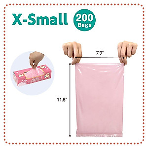 BOS Amazing Odor Sealing Baby Diaper Disposal Bags - Durable and Unscented [Size: XS, Color: Pink] (200 count, Pack of 1) (200 Bags)