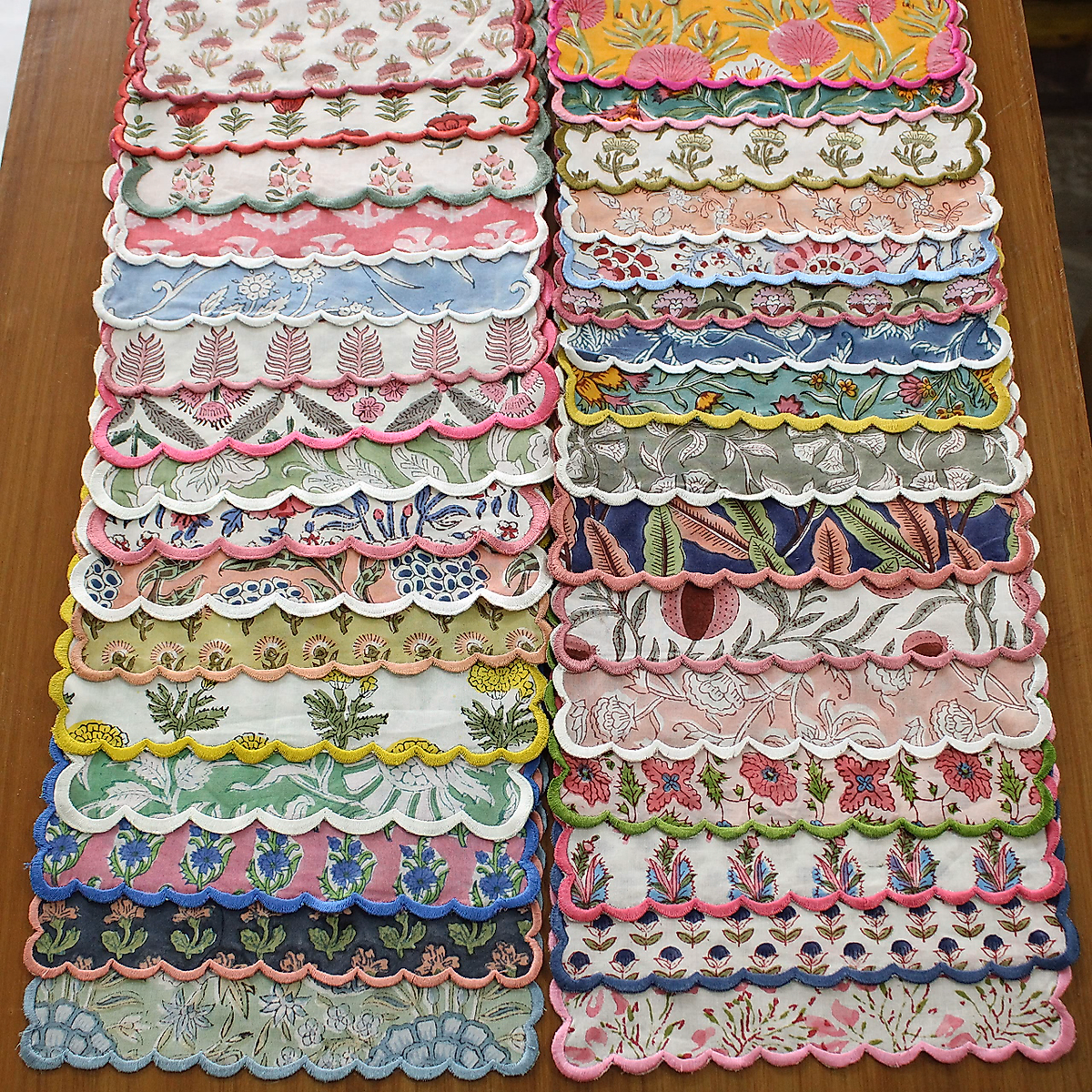 Ridhi Cloth Napkins 100% Pure Cotton Farmhouse Wedding Dinner Napkins for Halloween, Thanksgiving, Holiday Daily Wedding uses Napkins (6-20"x20" Dinner Napkin, Mix Random)