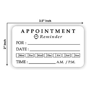 Appointment Reminder Cards - (Pack of 100) 3.5" x 2" White 14PT Cardstock Rounded Corner with Handmade Storage Box for Business Home Office Customer Service Meeting Day Date Time Planner