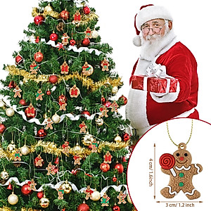 32 Pieces Gingerbread Man Ornaments for Christmas Tree Mini Gingerbread Men Christmas Decorations Hanging Charms Gingerbread House Decor Christmas Holiday Indoor Decorations(Small, Vivid Style)