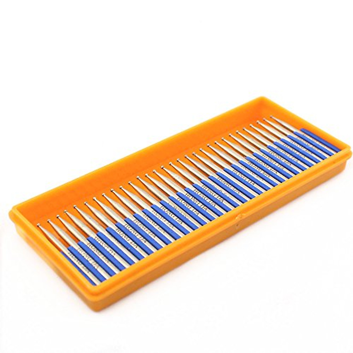 JINGLING Diamond Grinding Bits 1.5mm Spherical Head Bur w Shank 2.35mm Pack of 30Pcs