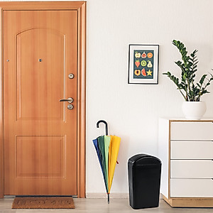 Joyeen Plastic Waste Bin with Swing Lid, 14 Liter Garbage Can, 1 Pack (Black)