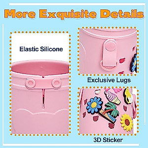 Bear Cup Holder Compatible with Bogg Bags Drink Can Water Bottle Attachment with Cute Charm Accessory-Keep Bottles, Or Personal Items Handy with Your Tote Bag- Extra Large Size Fits Most Cups (Pink)