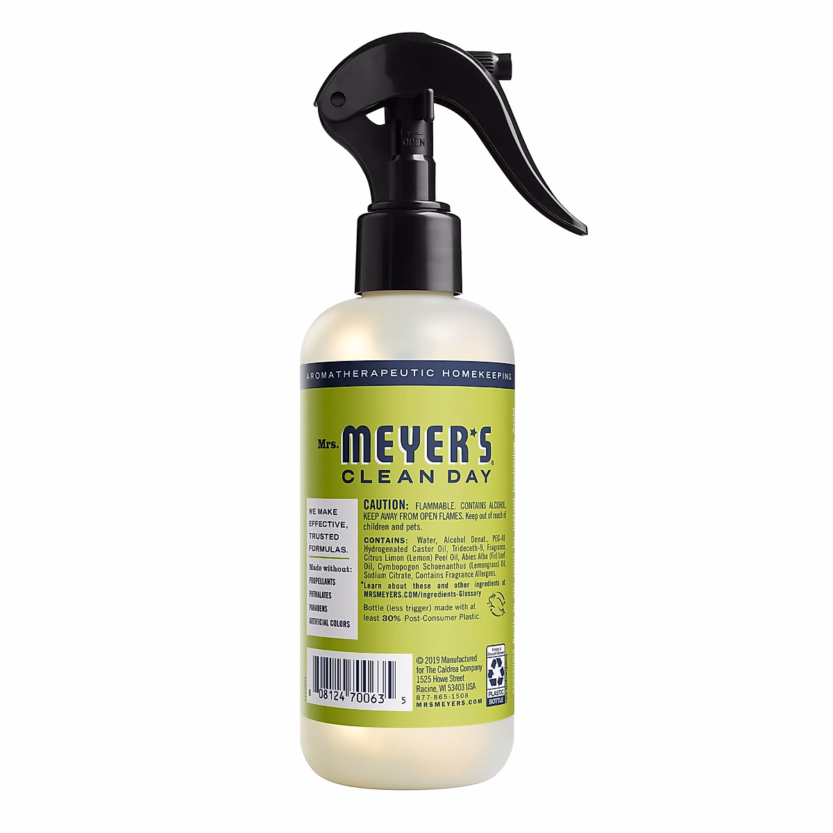 Mrs. Meyer's Room and Air Freshener Spray, Non-Aerosol Spray Bottle Infused with Essential Oils, Lemon Verbena, 8 fl. oz
