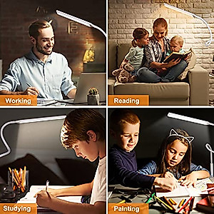 LED Desk Lamp, YOTUTUN Swing Arm Table Lamp with Clamp, Flexible Gooseneck Task Lamp, Eye-Caring Architect Desk Light, 3 Modes 10 Brightness Levels, Memory Function Desk Lamps for Home Office, 10W