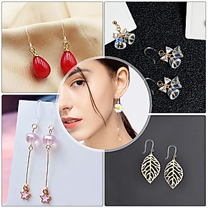 200Pcs 0.65mm Plastic Earring Hook Clear Ear Wire Hooks Safety Earring Fish Hooks Findings Components for Women Girls DIY Jewelry Making