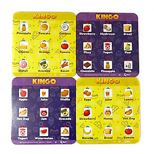 Regal Games Kingo Foods Edition - Bingo Game for Kindergarten and Preschool Kids - Fun Educational Learning Game for Classroom & Home - Vocabulary Builder Kids Bingo