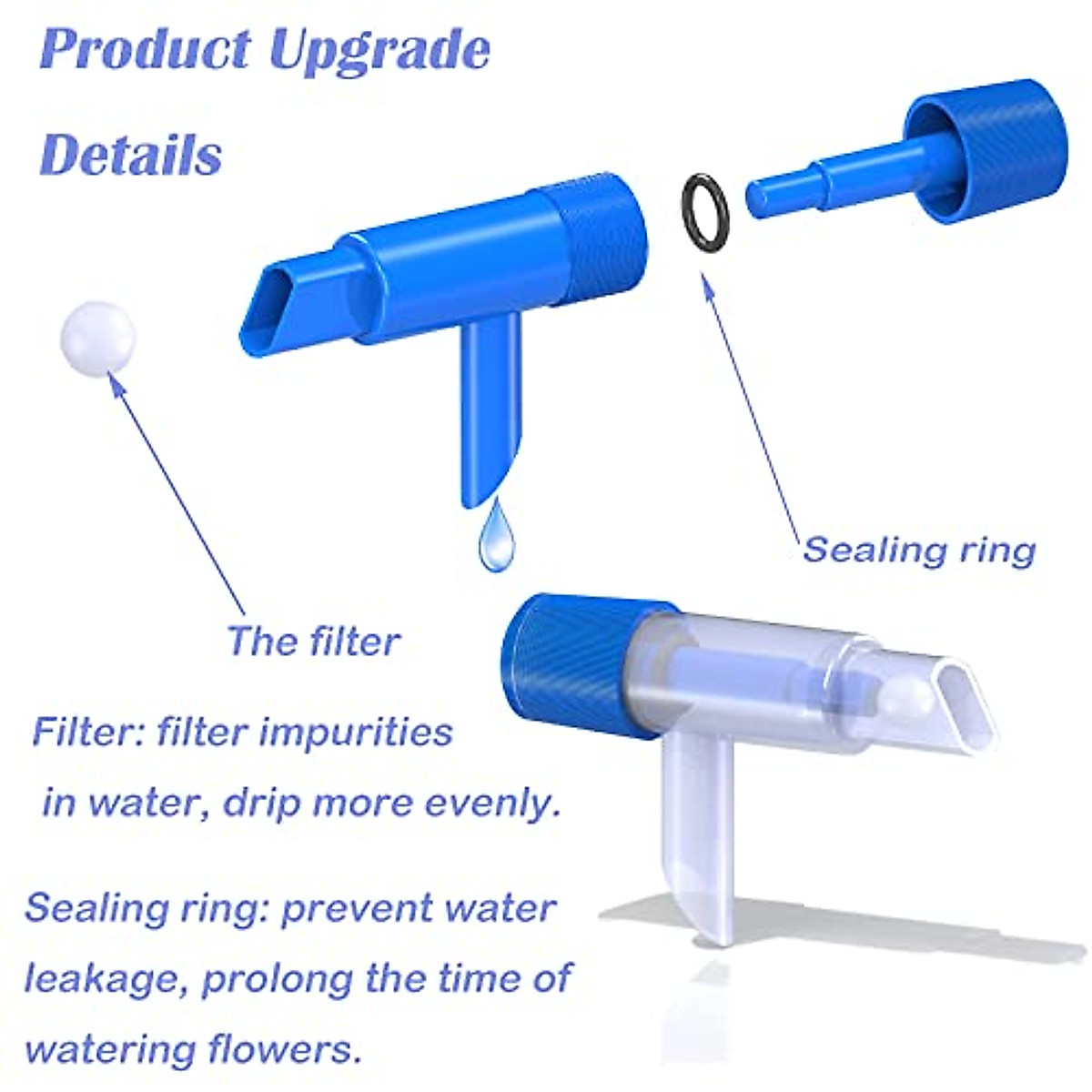 【Upgrade】 Self Watering Spikes, 12Pack Plant Water Stakes + 12Pack Flower Papers Automatic Drip Irrigation System Adjustable Valve Switch Device Garden Plants Indoor Outdoor Home Vacation Use NSWXZDS