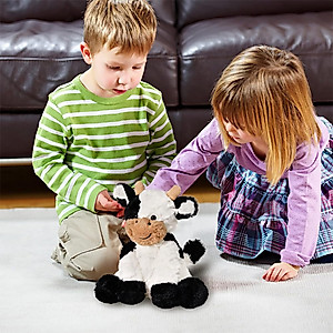 unsnurnoch Adorable Plush Cow Toy Floppy Dairy Cattle Soft Stuffed Animal,Soft Kawaii Plushies Cuddle Pillow, Cute Plushies Birthday Valentine's Day Gifts (Black)