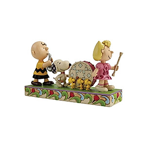 Enesco Jim Shore Peanuts Marching Band Parade Figurine, 4.625 Inch, Multicolor