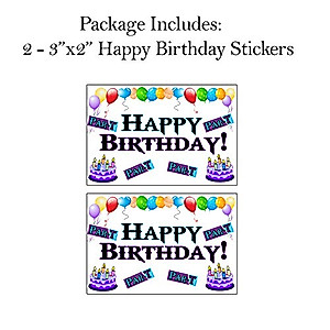 Happy Birthday Large Foil Balloon set - (6 pack) Cake, cupcake, ice cream cone, ice cream bowl, pink candy, blue candy by Par-T