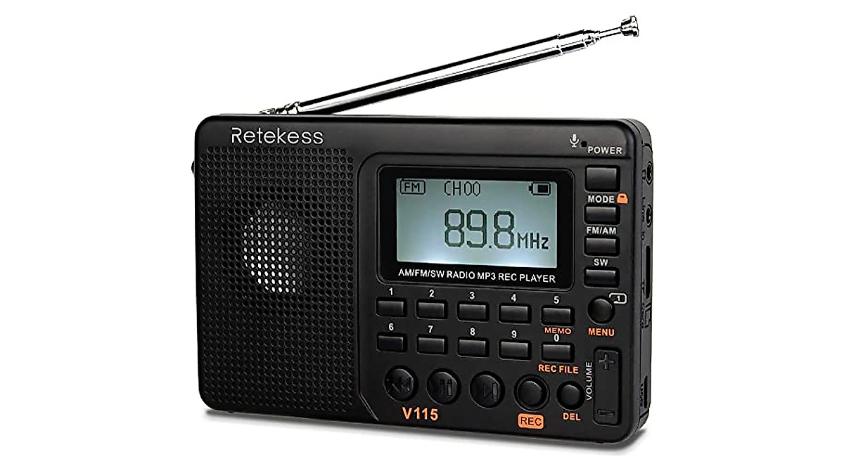 Retekess V115 Portable AM/FM/SW Digital Radio & Voice Recorder
