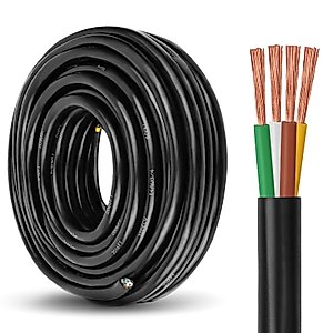 YDDECW 4 Wire Trailer Wire - 14/4 50FT 4 Way Trailer Cable 100% Pure Copper Heavy Duty 14 Gauge 4 Conductor Extension Cable Rv Trailer Wiring Insulated Cable for Rv Trailer and Automotive