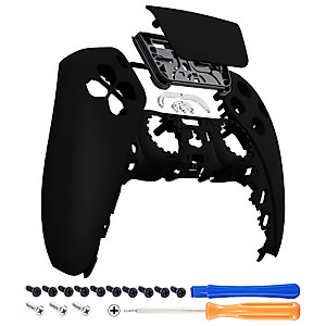 eXtremeRate Black Soft Touch Touchpad Front Top Shell Compatible with ps5 Controller BDM-010 BDM-020 BDM-030 BDM-040, DIY Replacement Shell Custom Touch Pad Cover Compatible with ps5 Controller