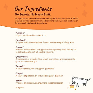 kin+kind Organic Pumpkin Powder for Dogs & Cats for Healthy Poop - Made in USA - Natural Pumpkin Powder Formula w/Flax Seed, Ginger, Turmeric & Coconut - Nutritional Supplement - Small 4oz