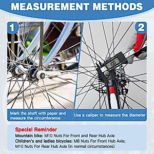 Zacro 18pcs Bike Wheel Axle Nut and Bicycle Hub Safety Washer Kit, M8 M9.5 M10 Bicycle Hub Flanged Axle Nuts, Bike Parts Accessories for Front and Rear Most Mountain Road Commute Bike Wheel Axle