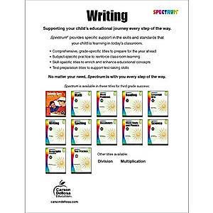 Spectrum Writing Grade 3, Ages 8 to 9, 3rd Grade Writing Workbook, Informative, Opinion, News Report, Letter, and Story Writing Prompts, Writing Practice for Kids - 136 Pages
