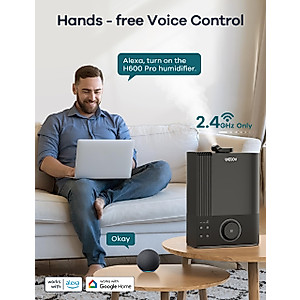 WELOV Smart Humidifiers for Large Room Bedroom, 6L Top Fill Cool Mist Humidifier with Essential Oil Diffuser, Quiet BoostMist Humidifier for Baby Nursery & Plants, App & Voice Control, Auto Mode