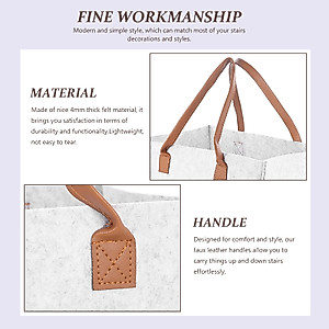 Cabilock Stair Baskets, Stair Step Storage Organizer Staircase Basket Laundry Basket Dirty Clothes Basket Toy Baskets for Laundry Clothes Hampers Containers Light Grey