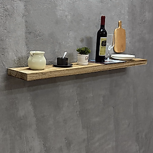 ROGMARS Floating Shelves for Wall 48 inches Long,8 Inch Deep Solid Wood Heavy Duty Wall Shelves with Invisible Brackets,Farmhouse Wooden Wall Mouted Floating Shelves for Kitchen,Bedroom,Living Room