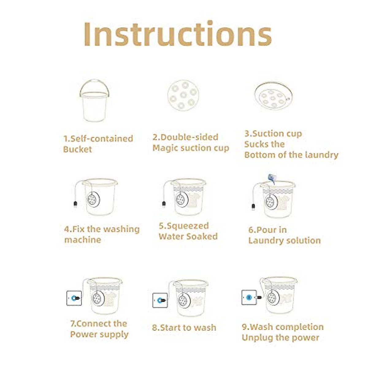 Portable Washing Machine, Mini Turbo Automatic Electric Washing Machine Washer Laundry Household Small Ultrasound Turbo Travel(green)