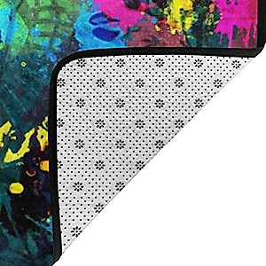 O-X_X-O Paint Splatter Dark Modern Casual Area Rugs for Living Room Bedroom Carpet Thick Soft Large Flannel Mats Easy to Clean Stain 60 X 39 Inch