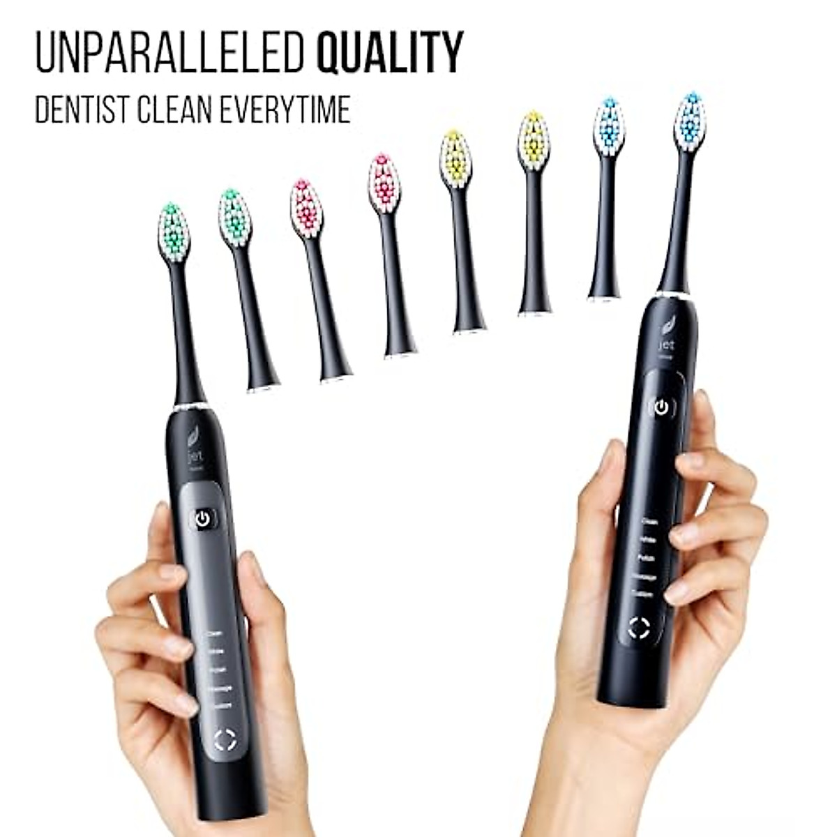 Acteh Sonic Electric Toothbrush Dual Set 5 Modes Smart Timer Long Lasting Battery 2-Toothbrush Set