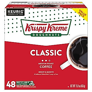 Krispy Kreme Doughnuts Classic, Keurig Single Serve K-Cup Pods, Medium Roast Coffee 48 Count