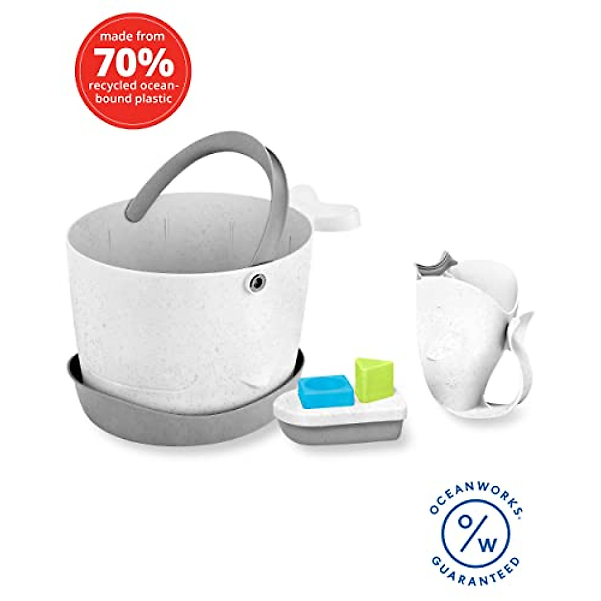 Skip Hop Moby x Oceanworks Baby Bath & Bath Toy Bucket Bundle