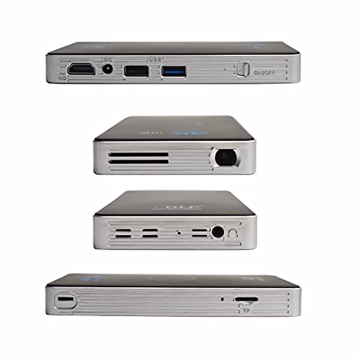 Android Smart DLP Mini Projector,4K LED 1080P WiFi Bluetooth Pocket Projector HD Home Theater Movie Family Cinema, Support WiFi/HDMI/Bluetooth/USB/TF Card/Audio Cable incluidng Tripod Stand