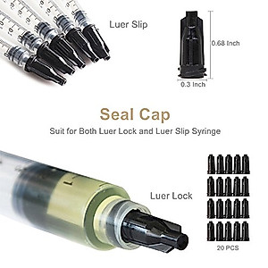 BSTEAN Syringe Blunt Tip Needles Caps Refilling and Measuring Liquids, Adhesives, Oil or Glue Applicator (1ml, 3ml, 5ml, 10ml, 20ml)