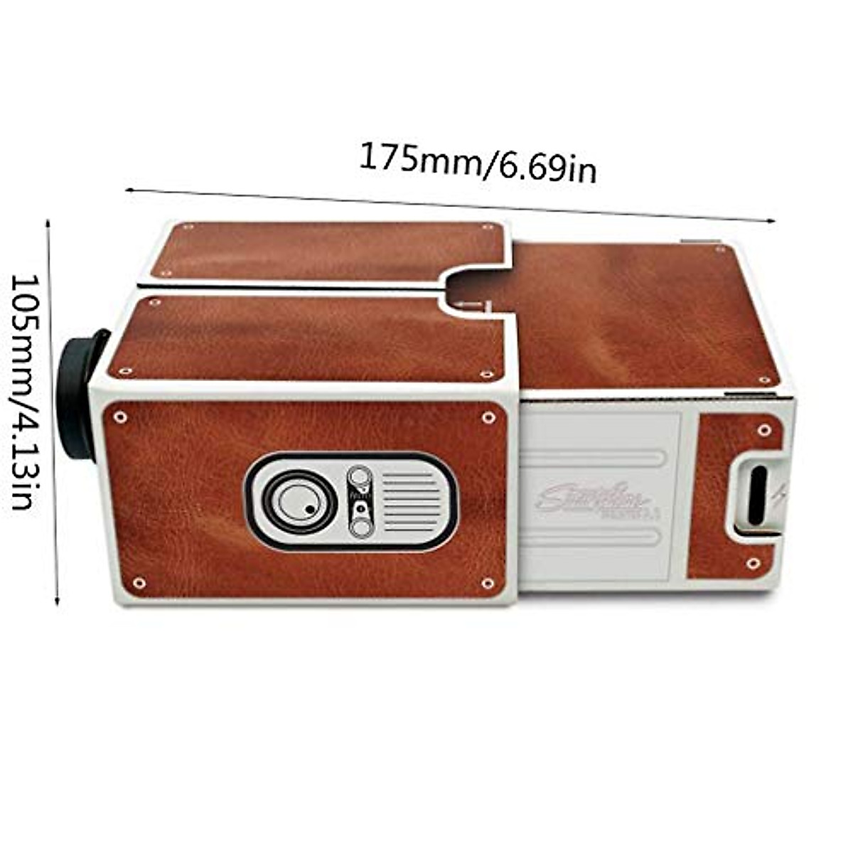 Mini Portable Projector Smart Phone Projector 2.0 Mobile Phone Projection for Home Audio & Video Projector(Brown)