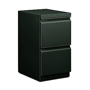 HON 19-7/8-Inch Efficiencies Mobile Pedestal File with 2 File Drawers, Charcoal